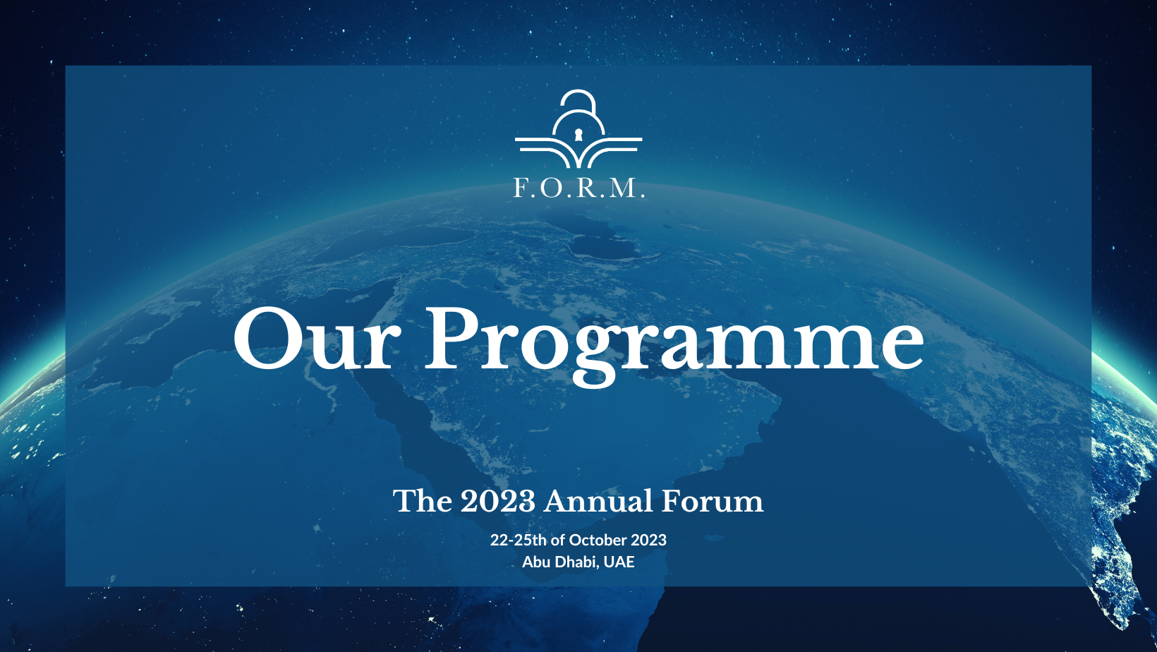 FORM 2025 Programme | Sharjah, 20–23 October - Forum for Open Research ...